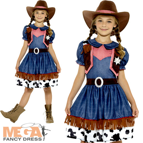 Texan Cowgirl Girls Costume Western Fancy Dress – Mega Fancy Dress UK