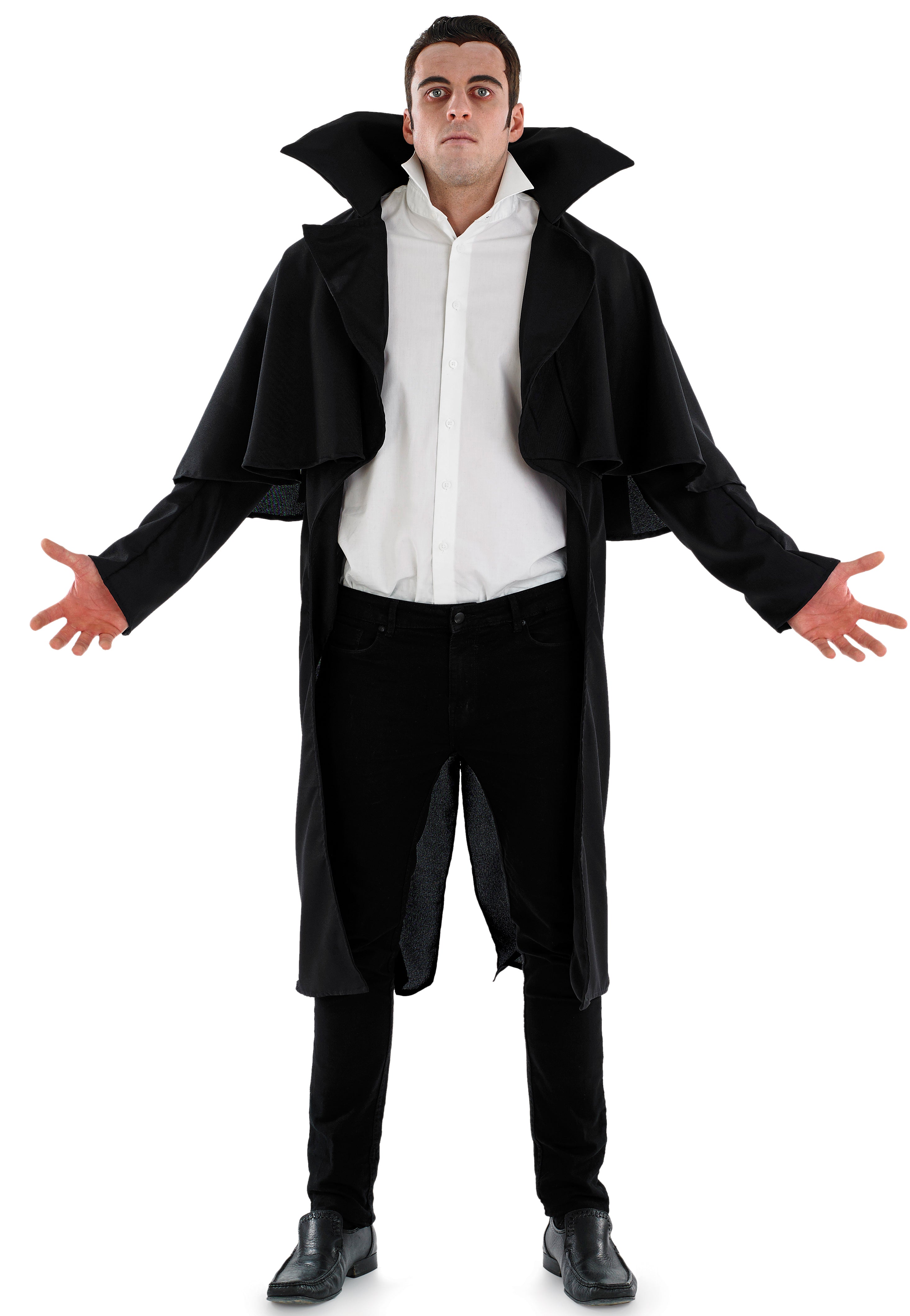 Shop Mens Black Vampire Coat Gothic Fancy Dress | Mega Fancy Dress ...