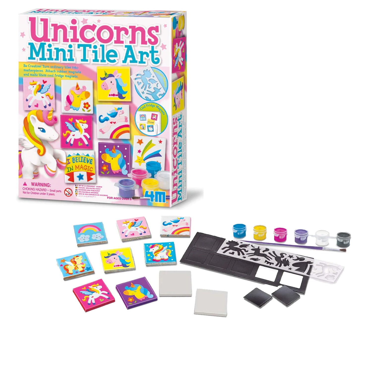 Unicorns Mini Tile Art Kids Fridge Magnet Arts & Crafts Set – Mega ...