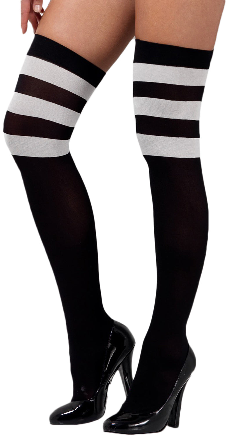 Shop Cheerleader Opaque Hold Ups | Mega Fancy Dress – Mega Fancy Dress UK