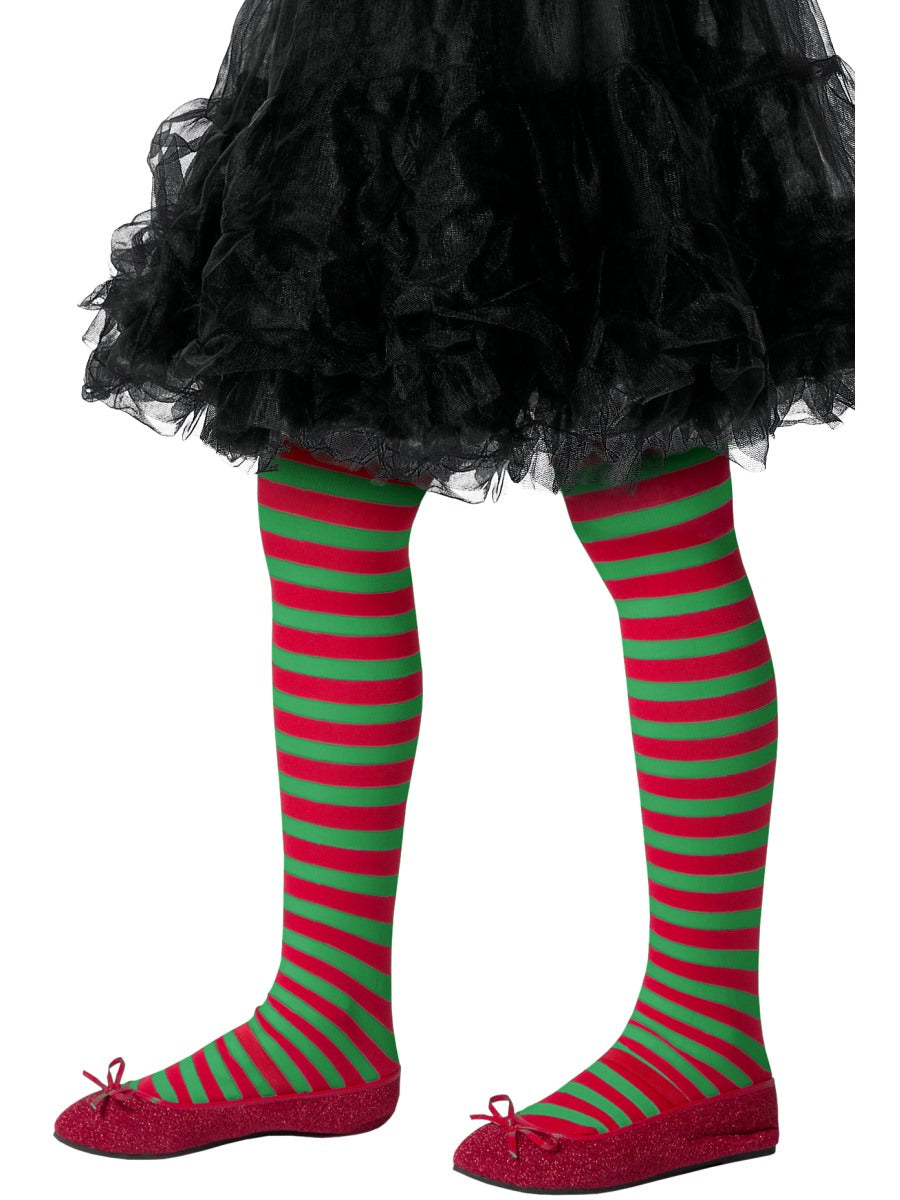 Shop Elf Striped Girls Tights | Mega Fancy Dress – Mega Fancy Dress UK