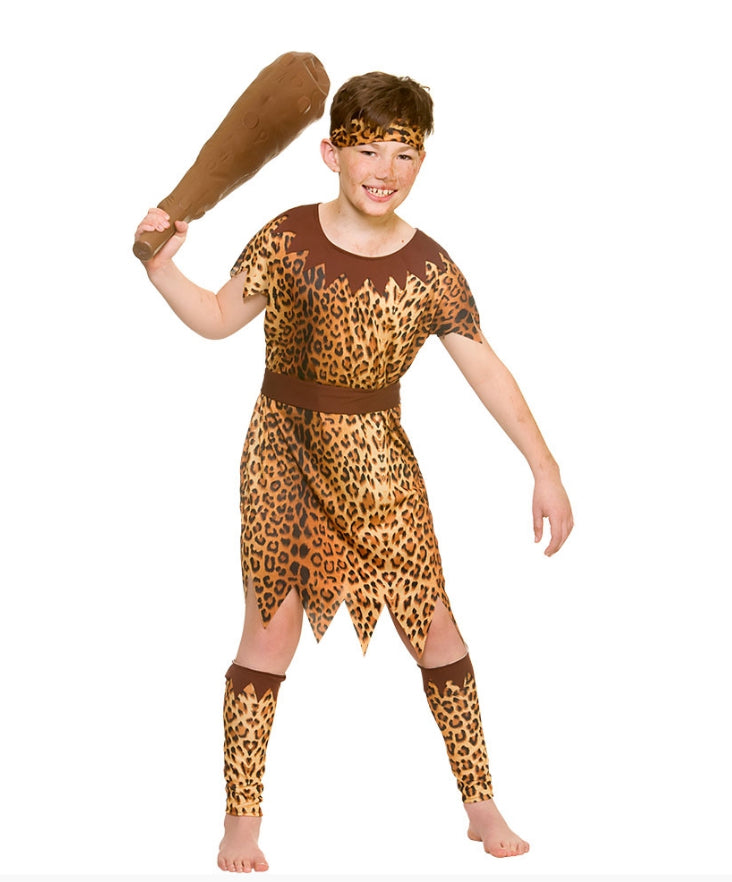 Shop Stone Age Cave Boy Kids Prehistoric Costume | Mega Fancy Dress ...