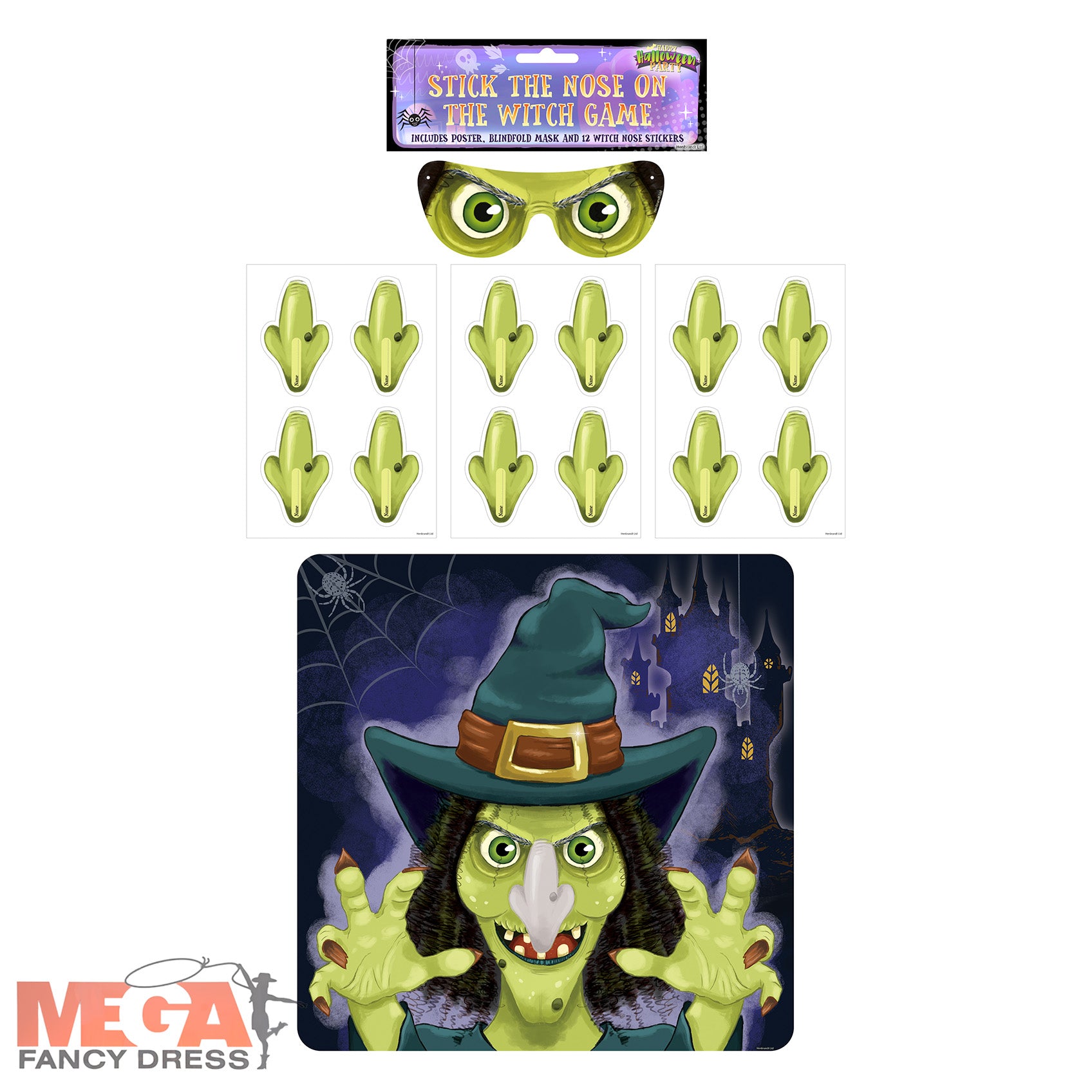 Stick The Nose on the Witch Halloween Party Game – Mega Fancy Dress UK
