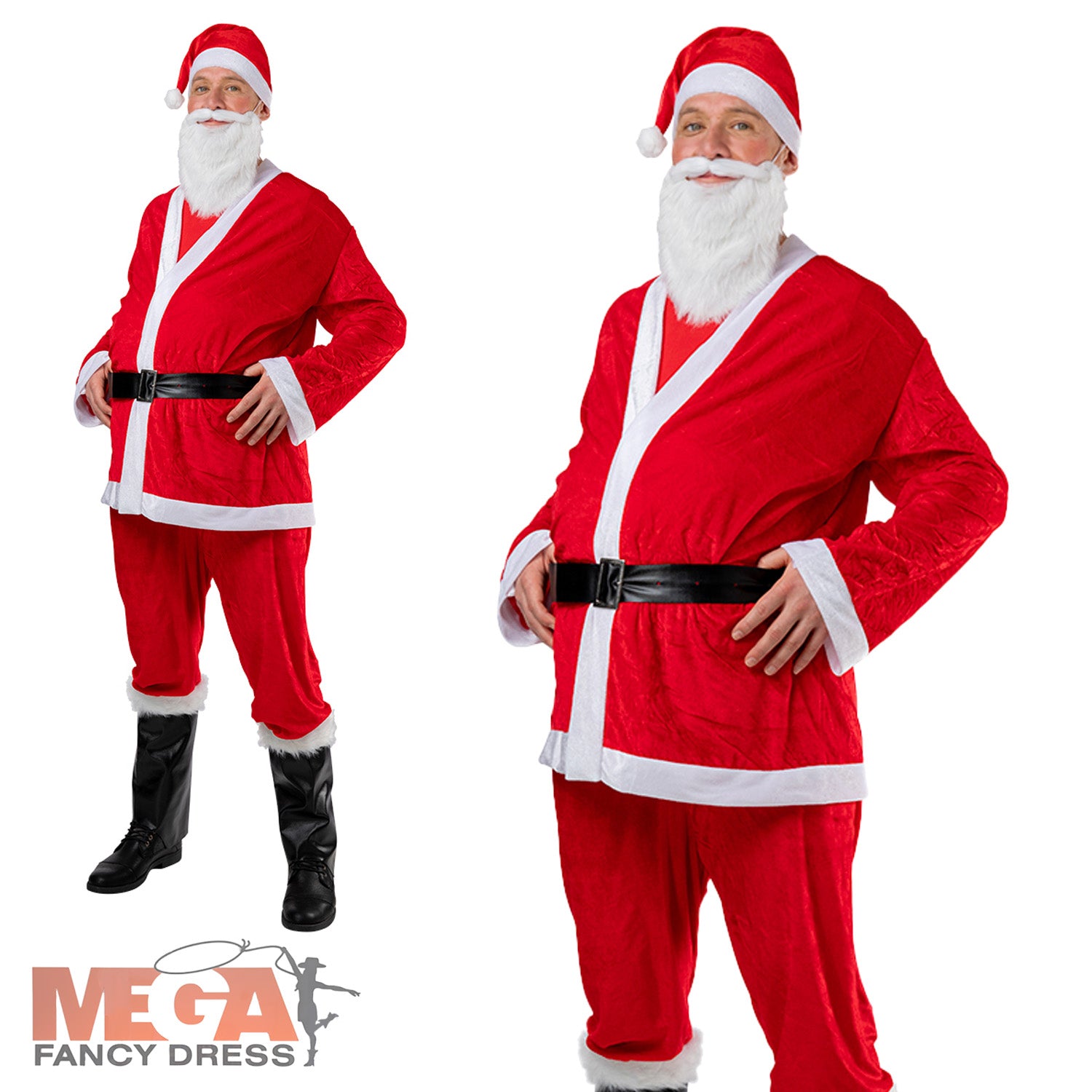 Deluxe Velour Santa Suit Christmas Costume – Mega Fancy Dress UK